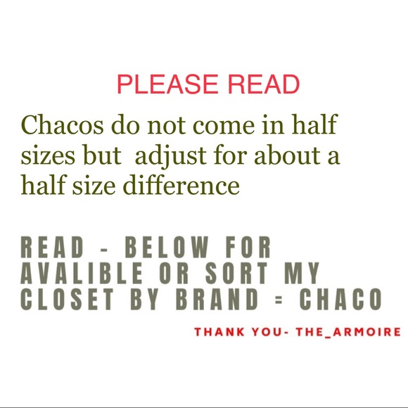 Chaco | Shoes | Chacos Size Chart And Info Out Of Stock Chaco Sandals ...